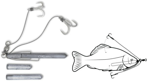 Montage Poisson Mort Dead Bait Rig 100kg 2/0 Black Cat - Pêche - Silure ...